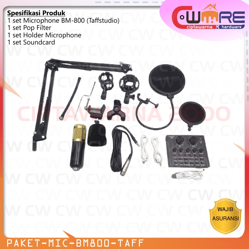 Jual Paket Mic Microphone Rekaman BM800 Soundcard V8 Stand Pop Filter ...