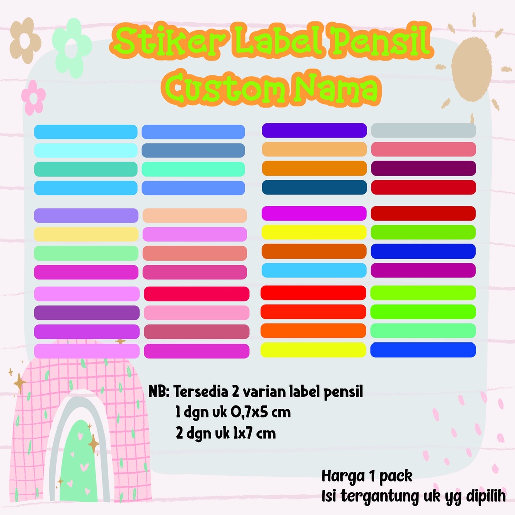Jual Stiker Pensil Stiker Label Nama Anak Alat Tulis | Shopee Indonesia
