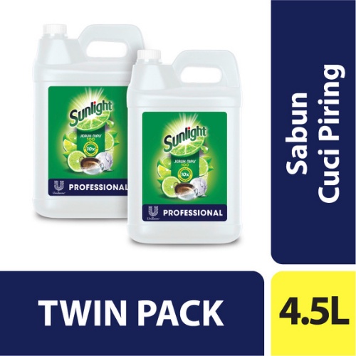 Jual Sunlight Professional Sabun Cuci Piring Cair Jeruk Nipis 4.5 L Jerigen (x2) | Shopee Indonesia