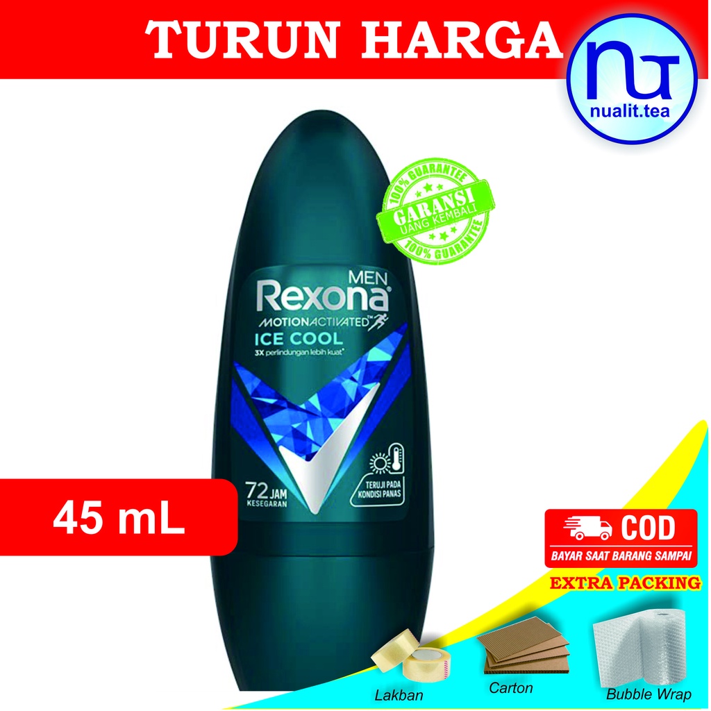 Jual Rexona Men Anti-Perspirant Deodorant Roll On Ice Cool 45Ml ...