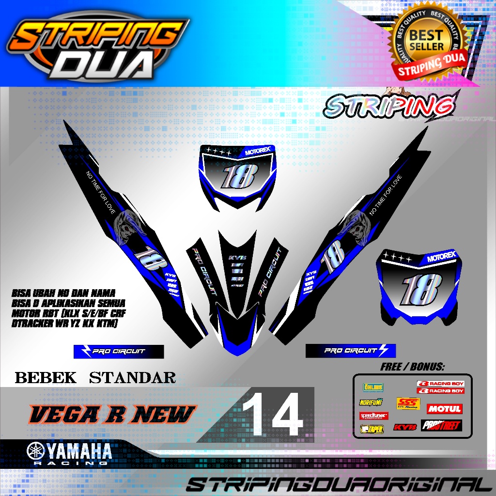 Jual Sticker DECAL RBT VEGA R NEW RBT VEGA BEBEK MODIF SUPERMOTO YZ CRF ...