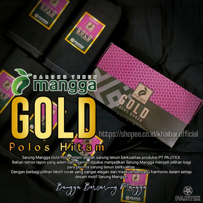 Jual SARUNG MANGGA GOLD HITAM POLOS TUMPAL GARIS SARUNG MANGGA GOLD ...
