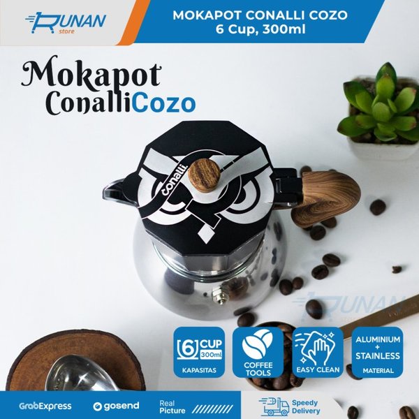Jual Mokapot Induksi 6 cup Conalli Cozo Moka Pot Stainless 300ml ...
