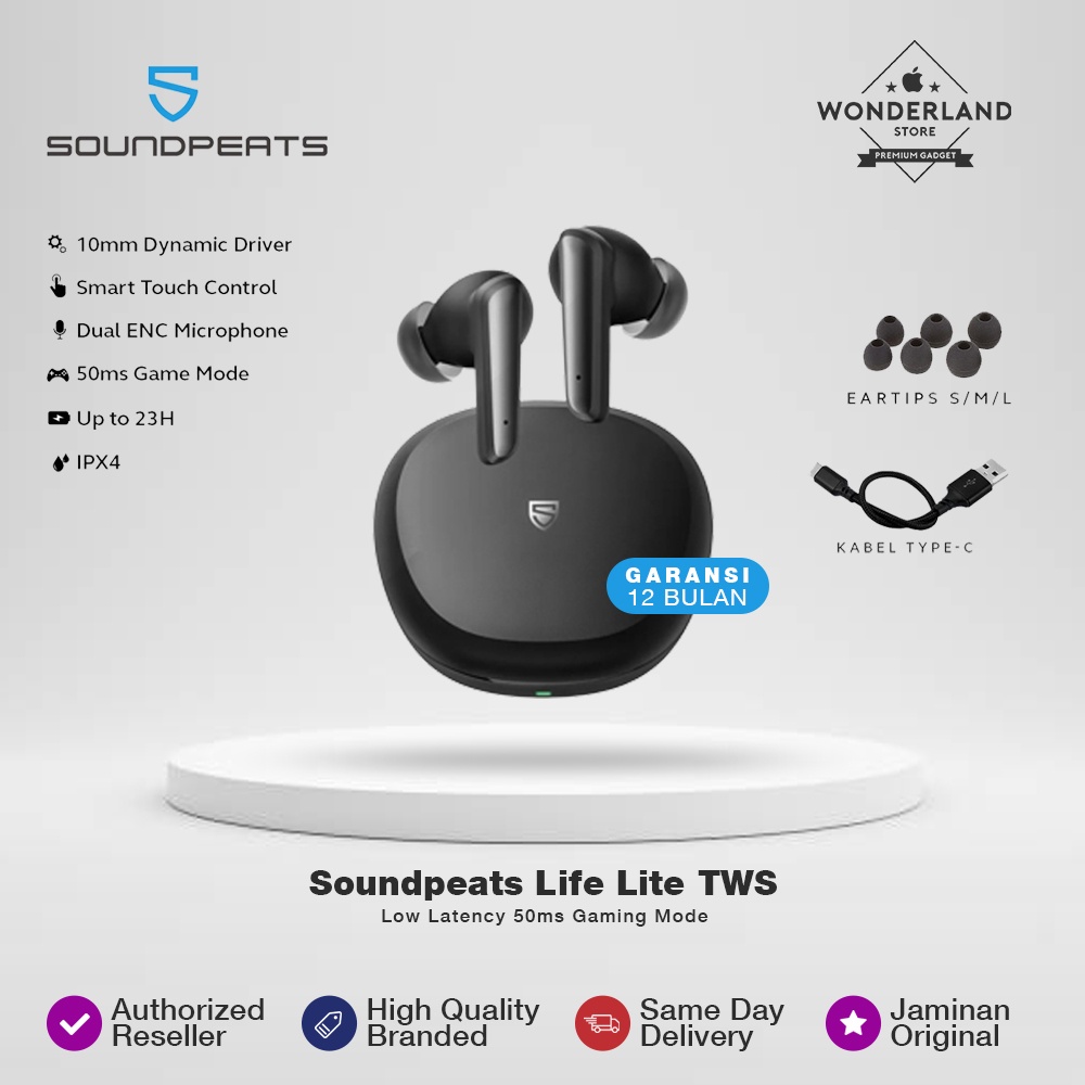 Jual Soundpeats Life Lite TWS Bluetooth ENC Gaming Mode Low Latency ...