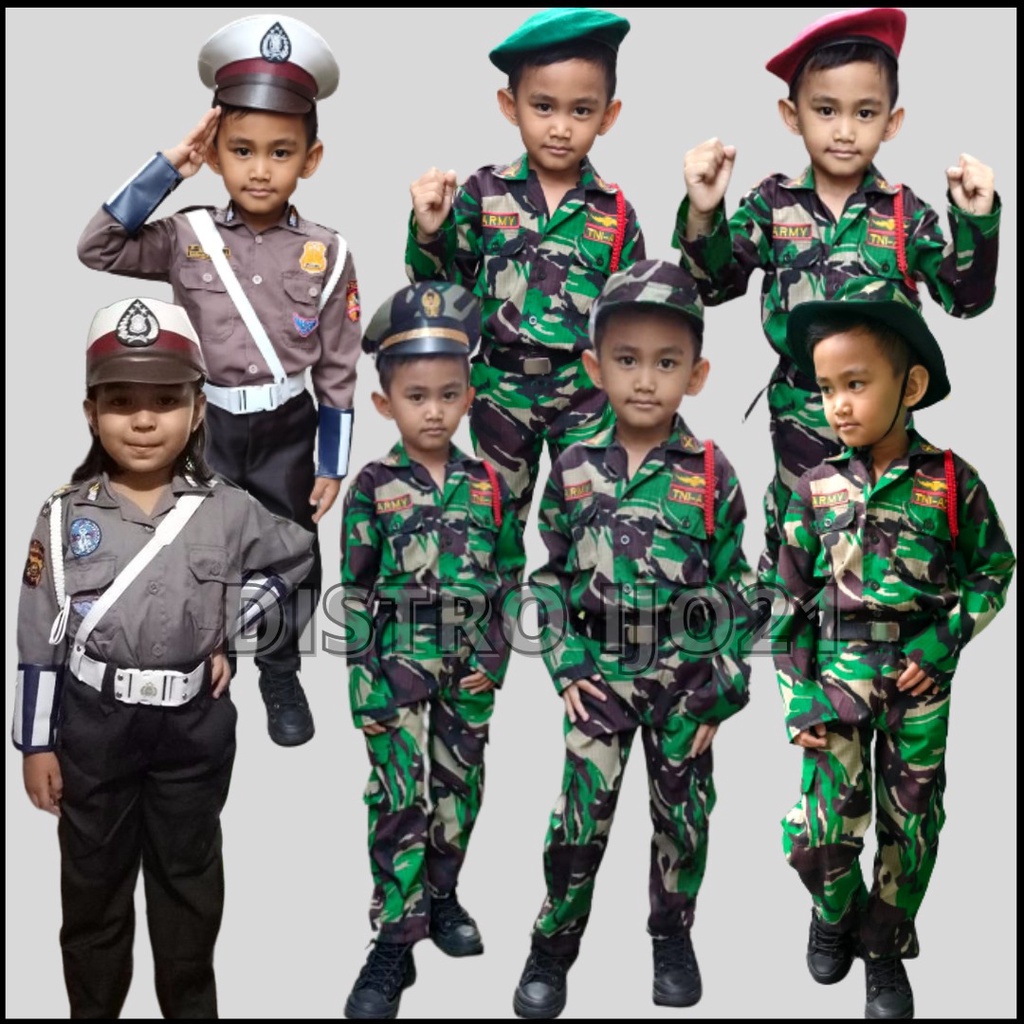 Jual PROFESI ANAK LAKI LAKI PEREMPUAN POLISI TNI LORENG CARNAVAL ...