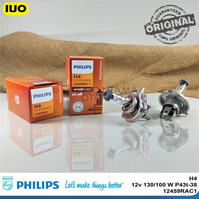 Jual Bohlam Lampu Halogen Philips H4 12V 130/100W P43T | Shopee Indonesia