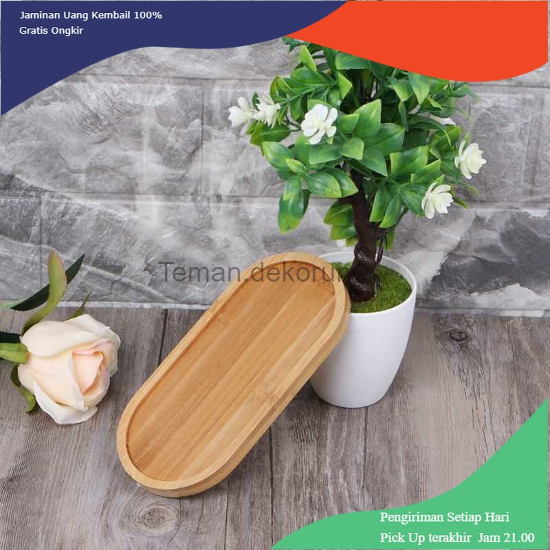 Jual TD - DPR FINDOHOPE Tatakan Pot Kayu Alas Bunga Bamboo Tray ...