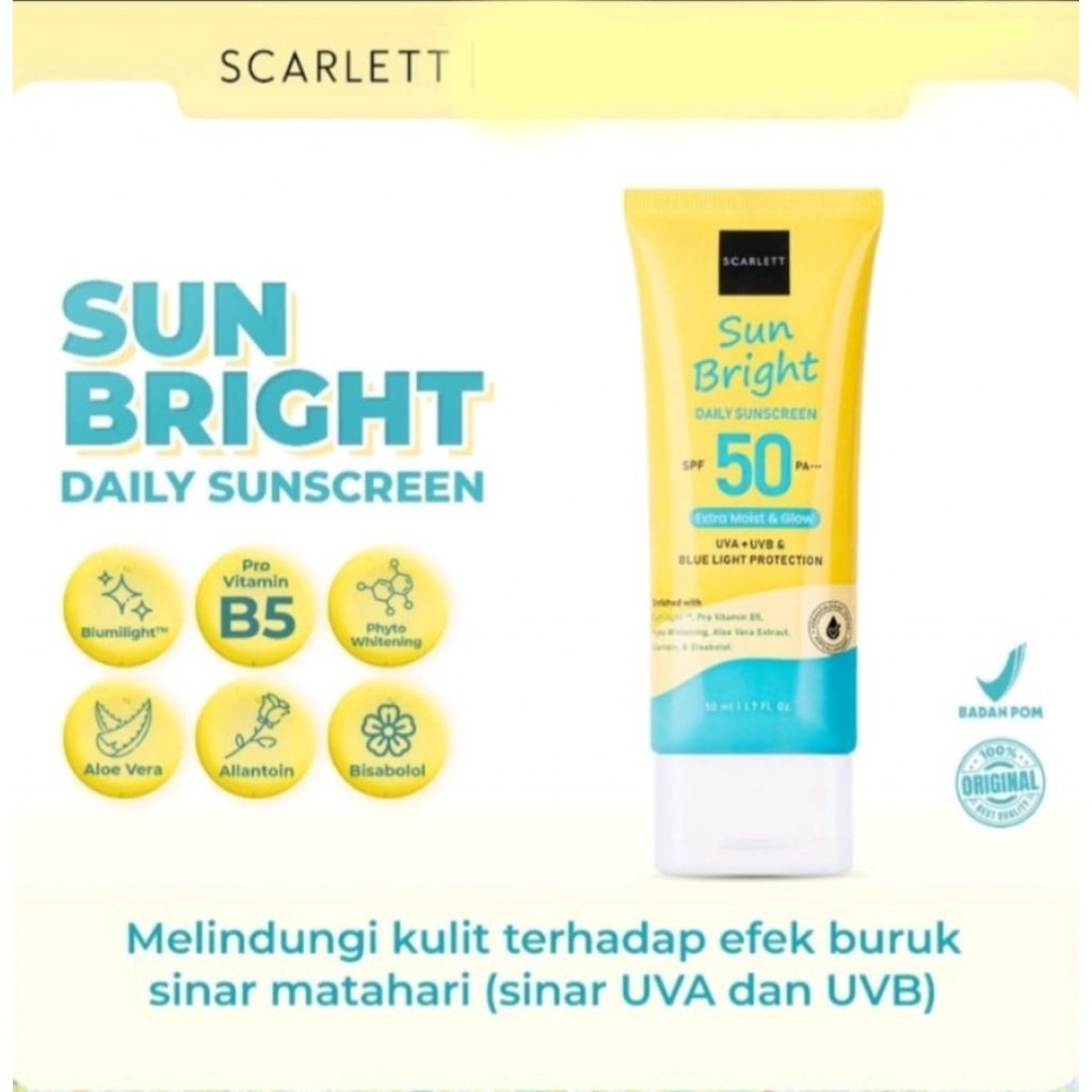 Jual Scarlet sun bright sunscren spf 50pa++ | Shopee Indonesia