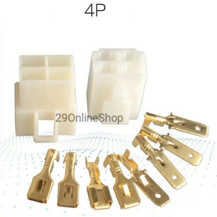 Jual soket socket konektor connector skun kabel 4 pin besar motor mobil ...