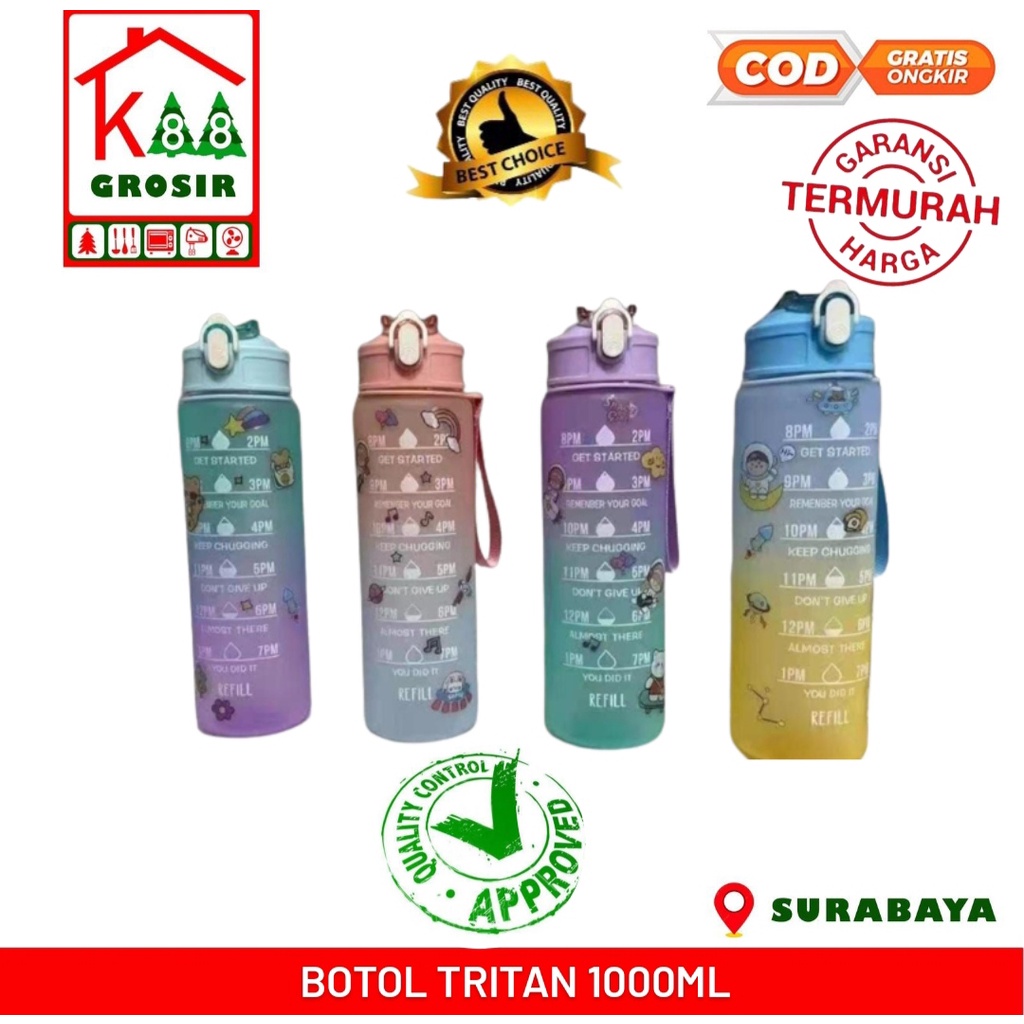 Jual Botol Viral Tritan 1Liter | Shopee Indonesia