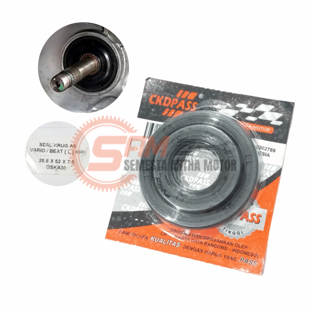 Jual Seal Kruk As Beat Scoopy Spacy Fi Vario 110 KVB KVY Sil Crankshaft Kiri CVT Motor Matic ...