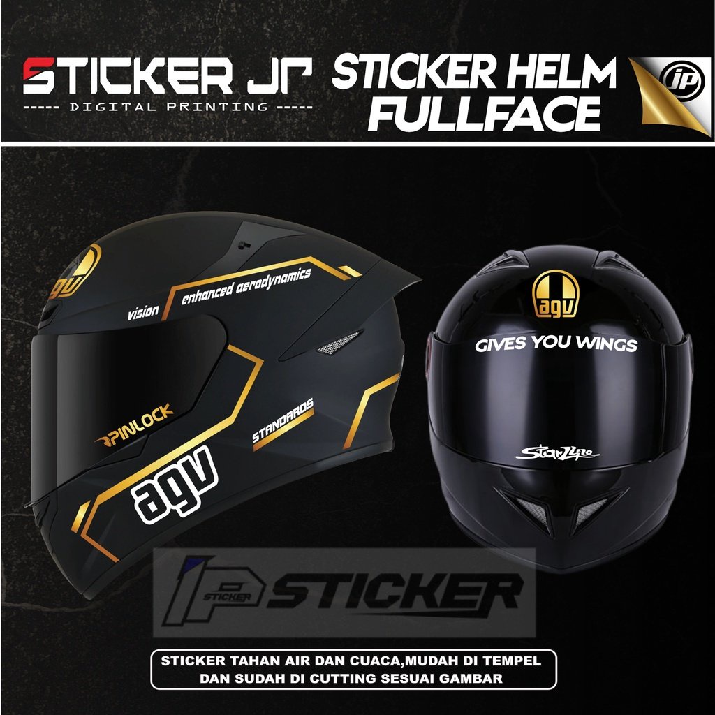 Jual Stiker Helm Full Face - Cutting Sticker helem FullFace Agv Bahan ...