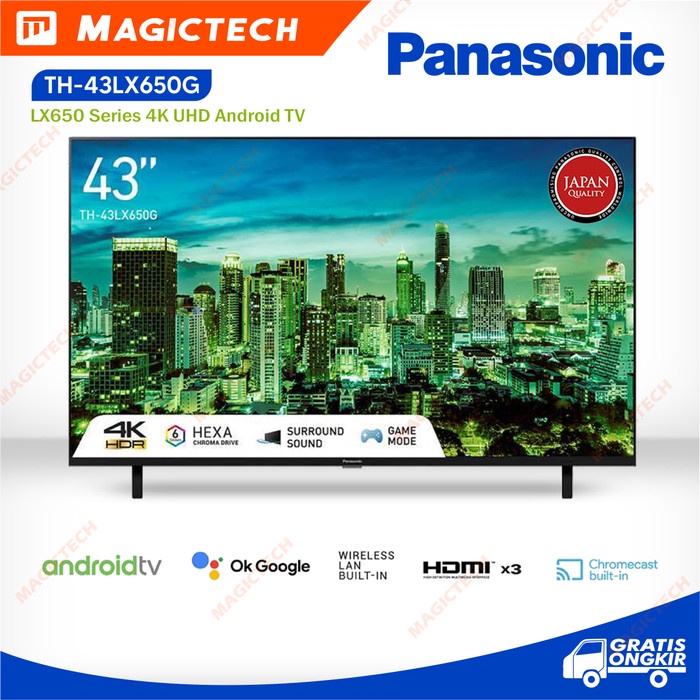 Jual TV LED Panasonic 43 Inch / 43" TH-43LX650G SMART ANDROID TV 4K UHD ...