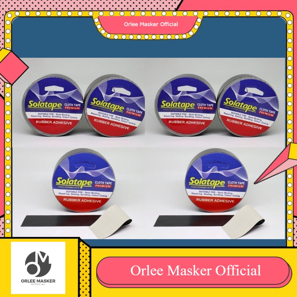Jual TERMURAH LAKBAN KAIN HITAM SOLATAPE 2" (inch) tipis dan tebal (8 ...