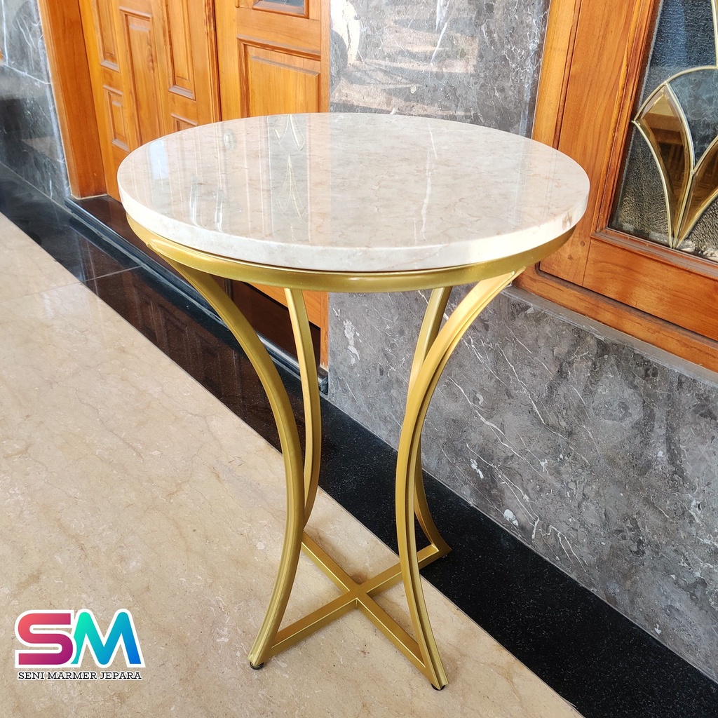 Jual Meja Marmer Bulat Console Side Table 52 Cm | Shopee Indonesia