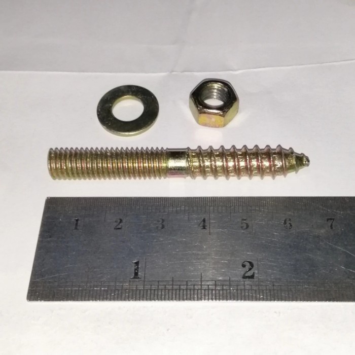 Jual 5 Set 5Set Hanger Bolt M 8x65 Sekrup Berbadan Baut Gantung M8 ...
