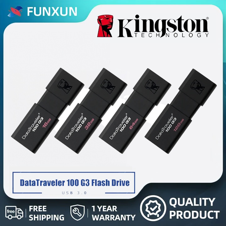Jual Flashdisk Kingston DT100G3 USB 3.0 | Kapasitas 32GB/64GB/128GB ...
