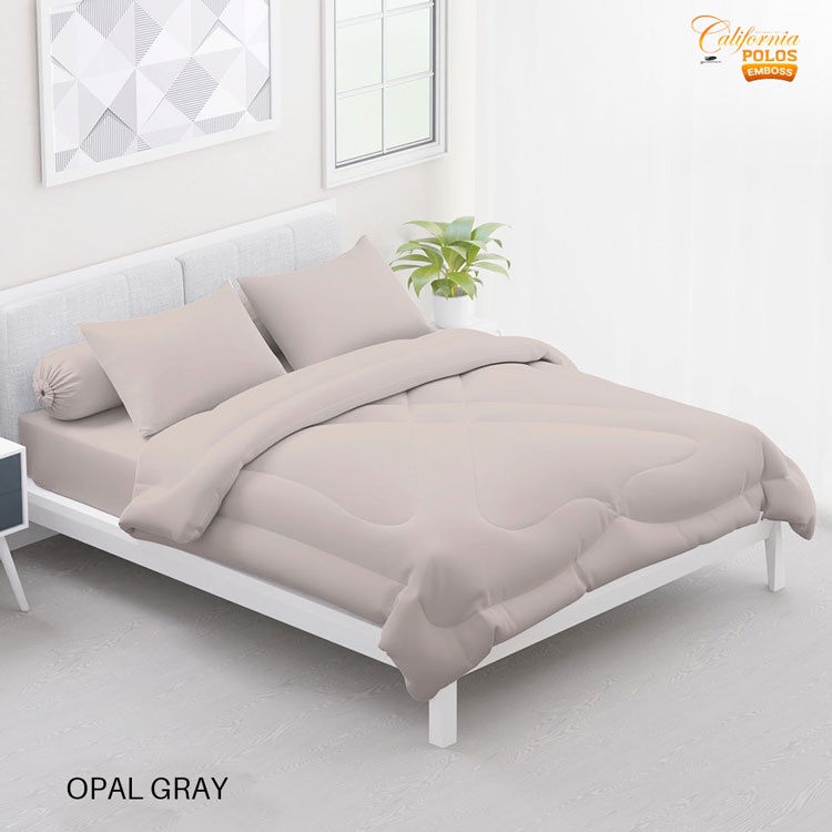 Jual CALIFORNIA Bed Cover King Fitted Polos Emboss 180x200 Opal Gray | Shopee Indonesia