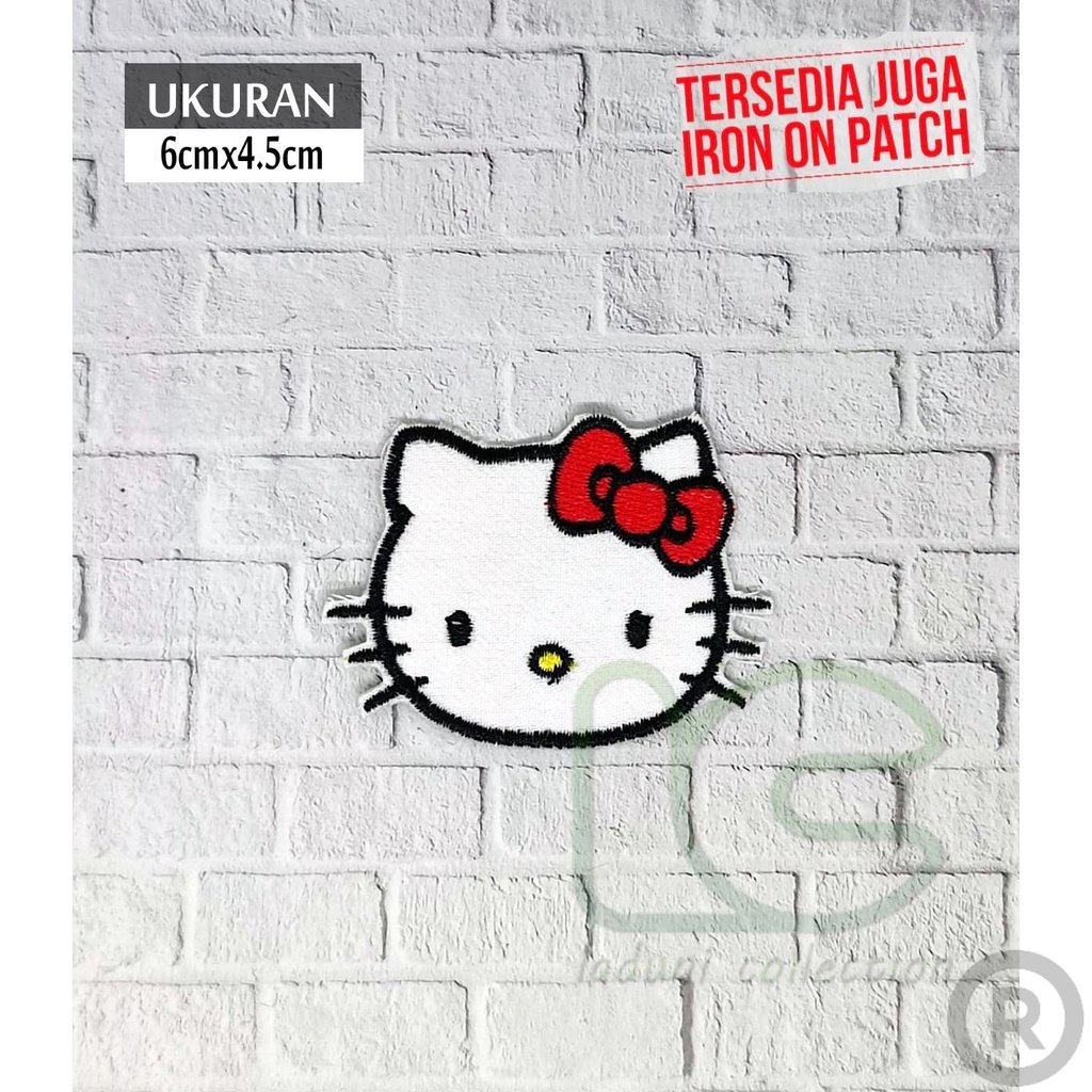 Jual Bordir PATCH BORDIR TEMPEL KARAKTER HELLO KITTY HEAD Bordir Nama ...