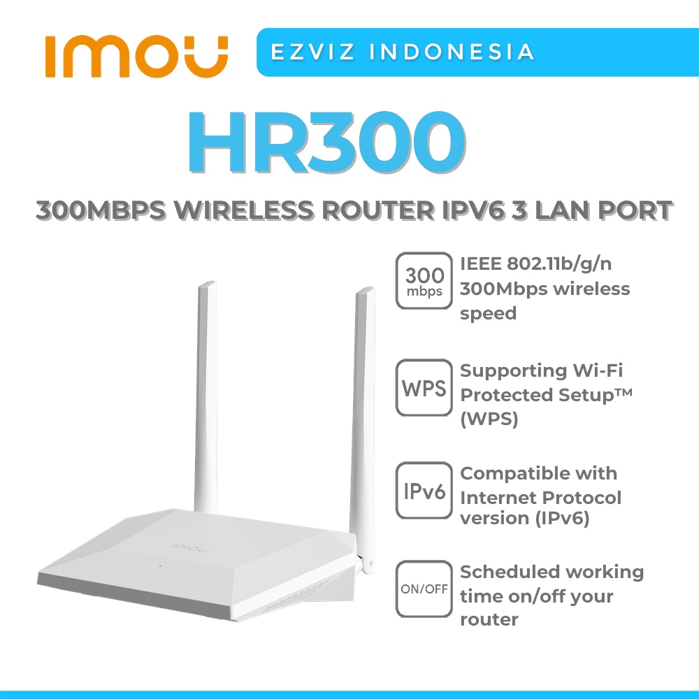 Jual IMOU HR300 300MBPS WIRELESS ROUTER IPV6 3 LAN PORT | Shopee Indonesia