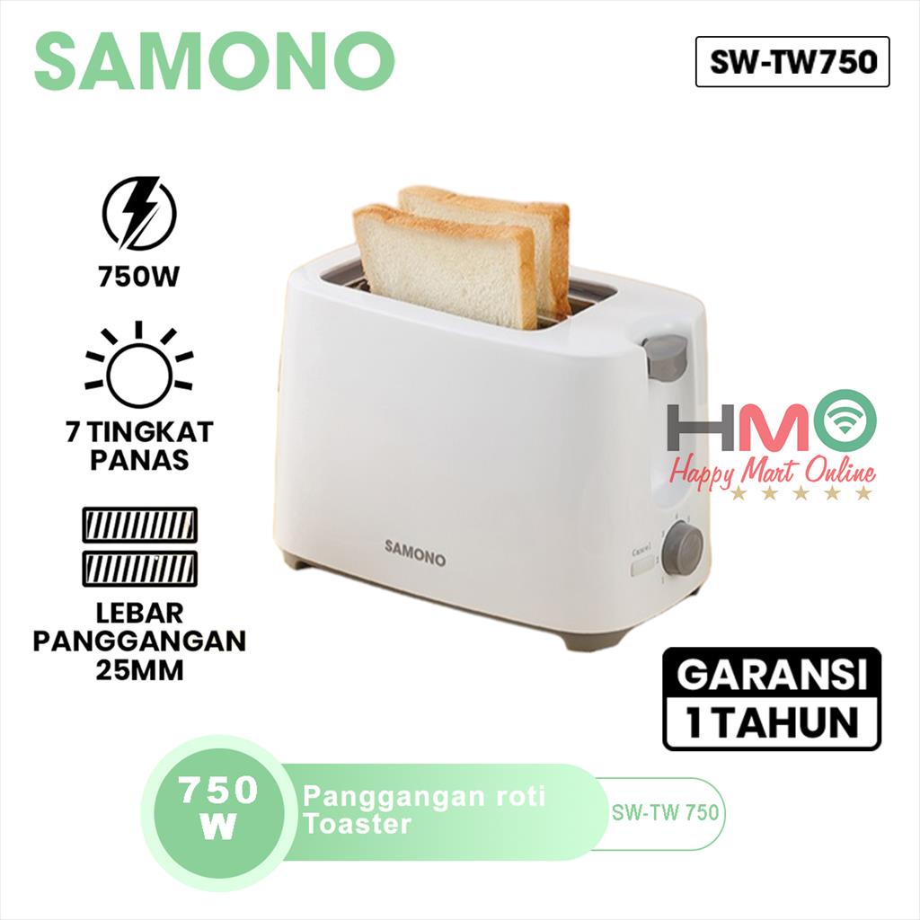 Jual Pemanggang Roti Samono Toaster 2 Lubang 7 Tingkat Panas SW-TW750 ...