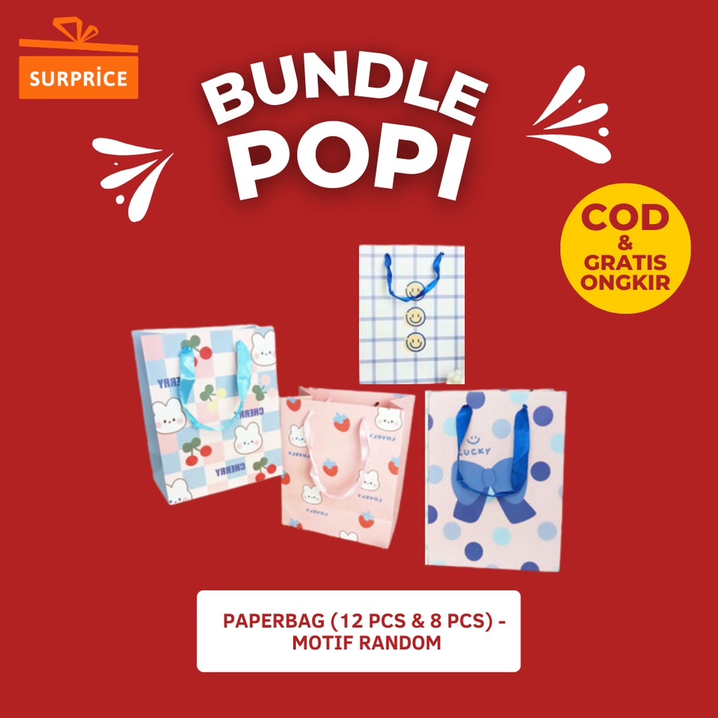 Jual Surprice Gift Set Bundle POPI 8Pcs & 12Pcs Paper Bag 23x18x10cm ...