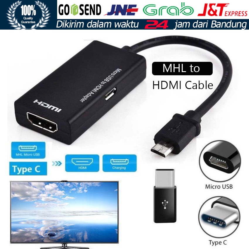 Jual Kabel MHL Konverter Micro USB Ke HDMI / Kabel MHL Micro USB To HDMI Converter / Pemutar ...