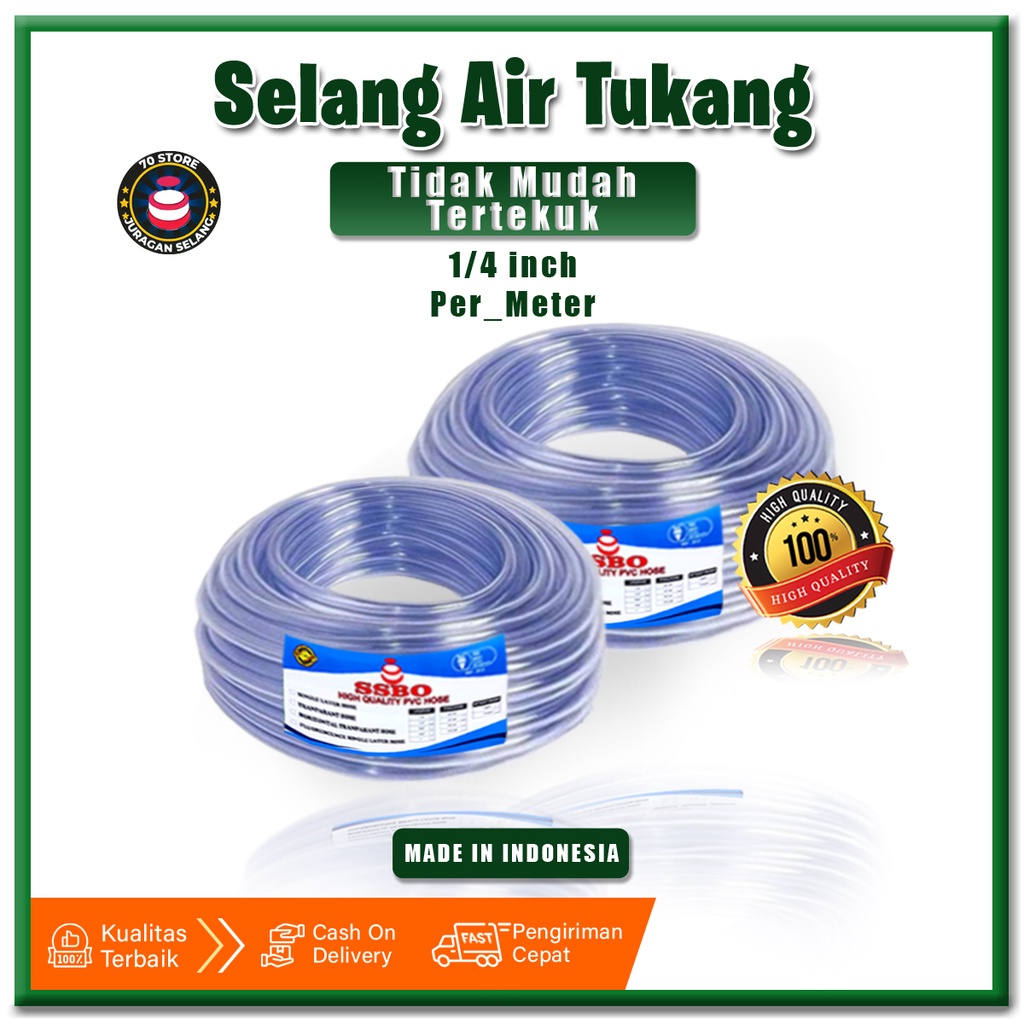 Jual SELANG AIR 1/4 INCH TIMBANG ELASTIS PERMETER ALAT TUKANG BANGUNAN AQUARIUM COD MURAH ...