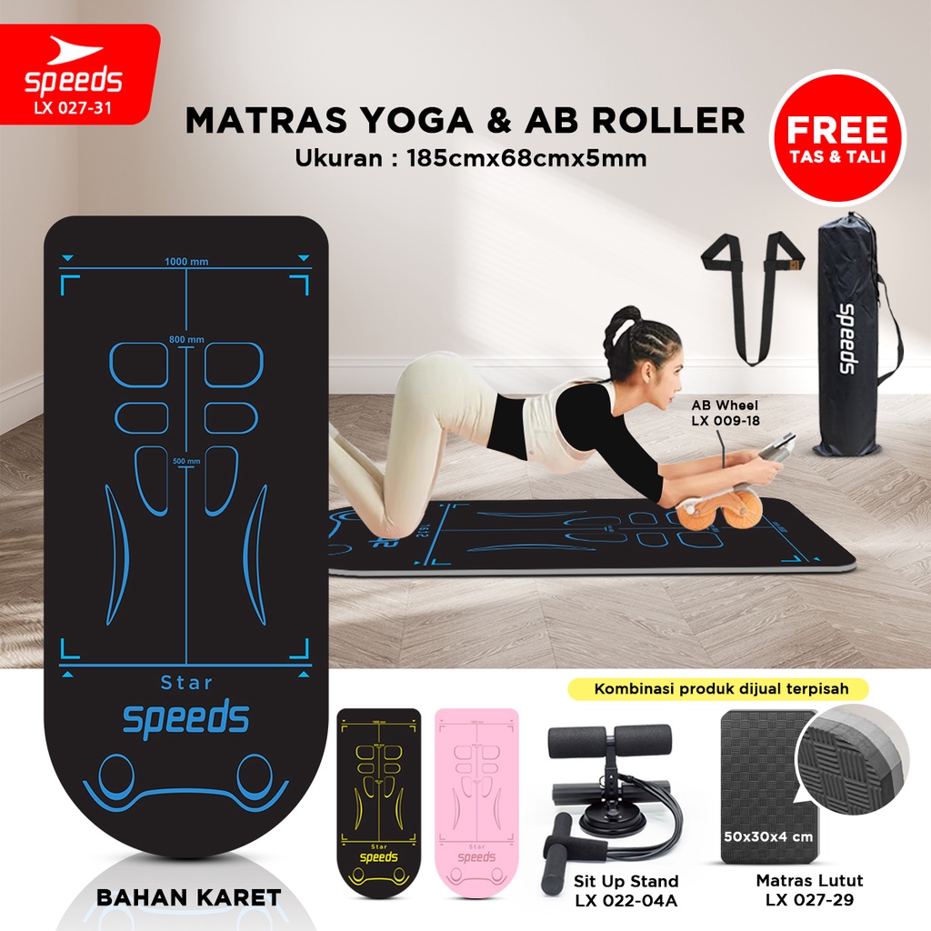 Jual SPEEDS Matras Latihan Fitness Alas Yoga Mat Latihan Senam Mat Anti ...