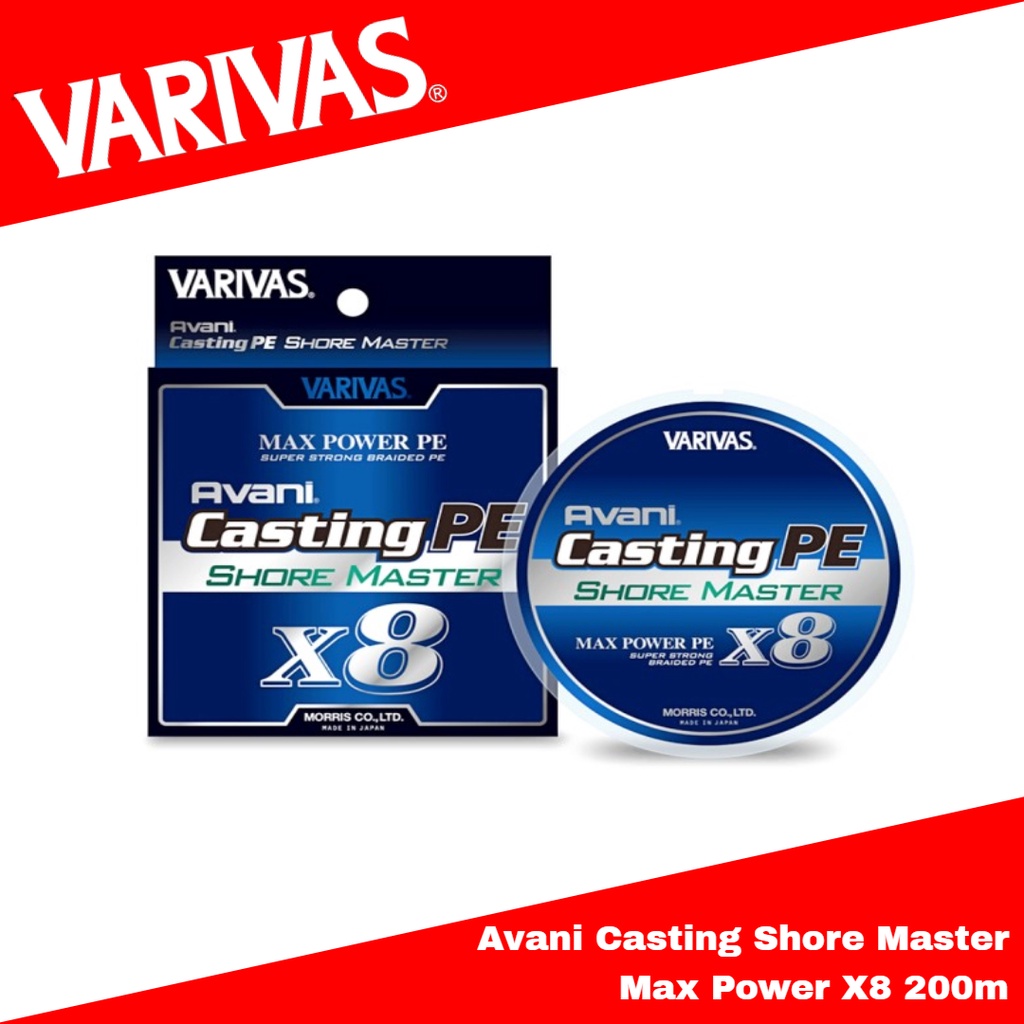 Jual Varivas PE Line Avani Casting Shore Master Max Power X8 200m | Shopee Indonesia