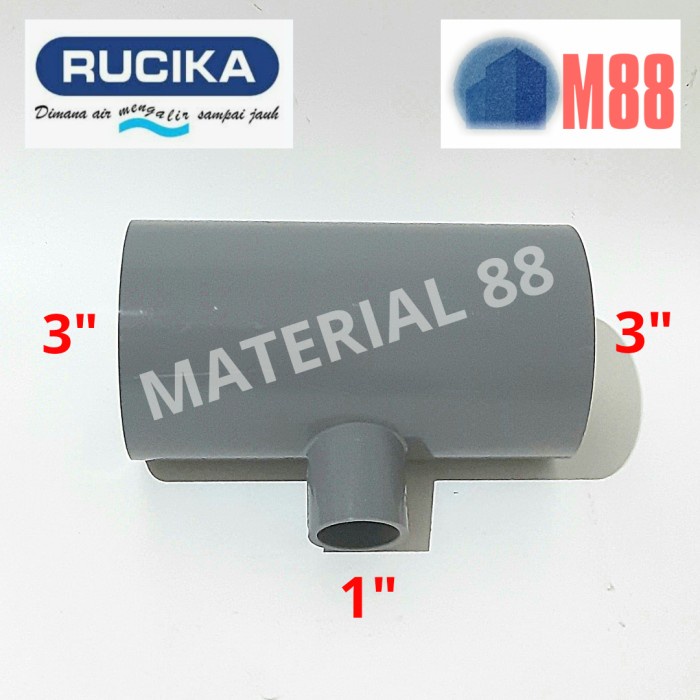 Jual RUCIKA Vlok Tee 3x1 inch AW Reducer PVC 3×1 - 3 × x 1 Te T Pipa PVC | Shopee Indonesia