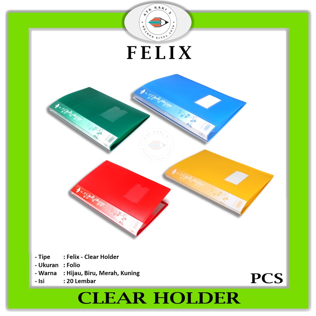 Jual FELIX - Clear Holder isi 20 Lembar Folio - Pcs | Shopee Indonesia