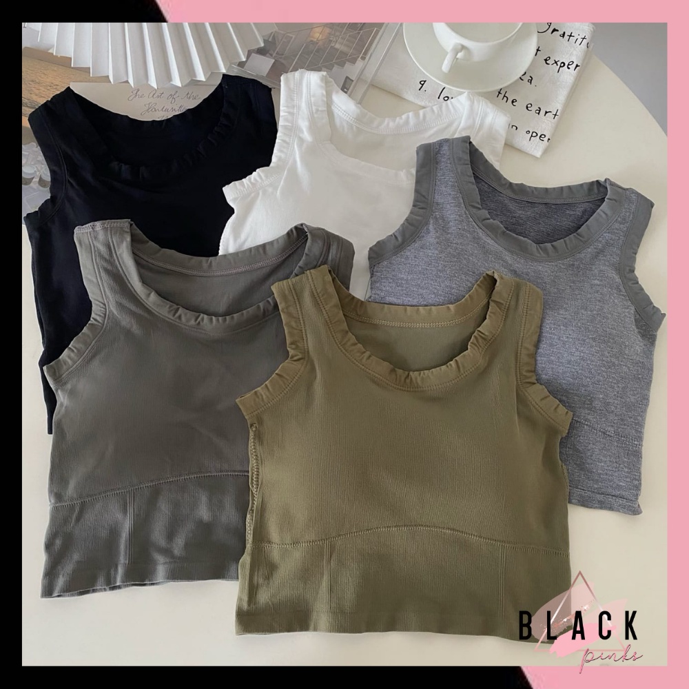 Jual Blackpink Atasan Wanita Crop Top Pakaian Dalam Wanita Bra Tanktop ...