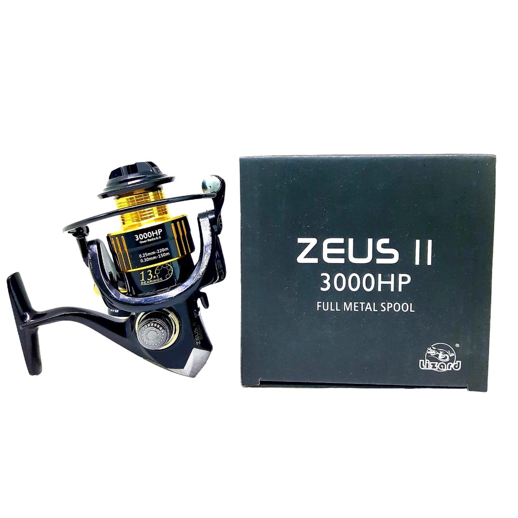 Jual Reel Pancing LIZARD ZEUS HP II 1000-3000 13+1 BB SPOOL METAL POWER ...