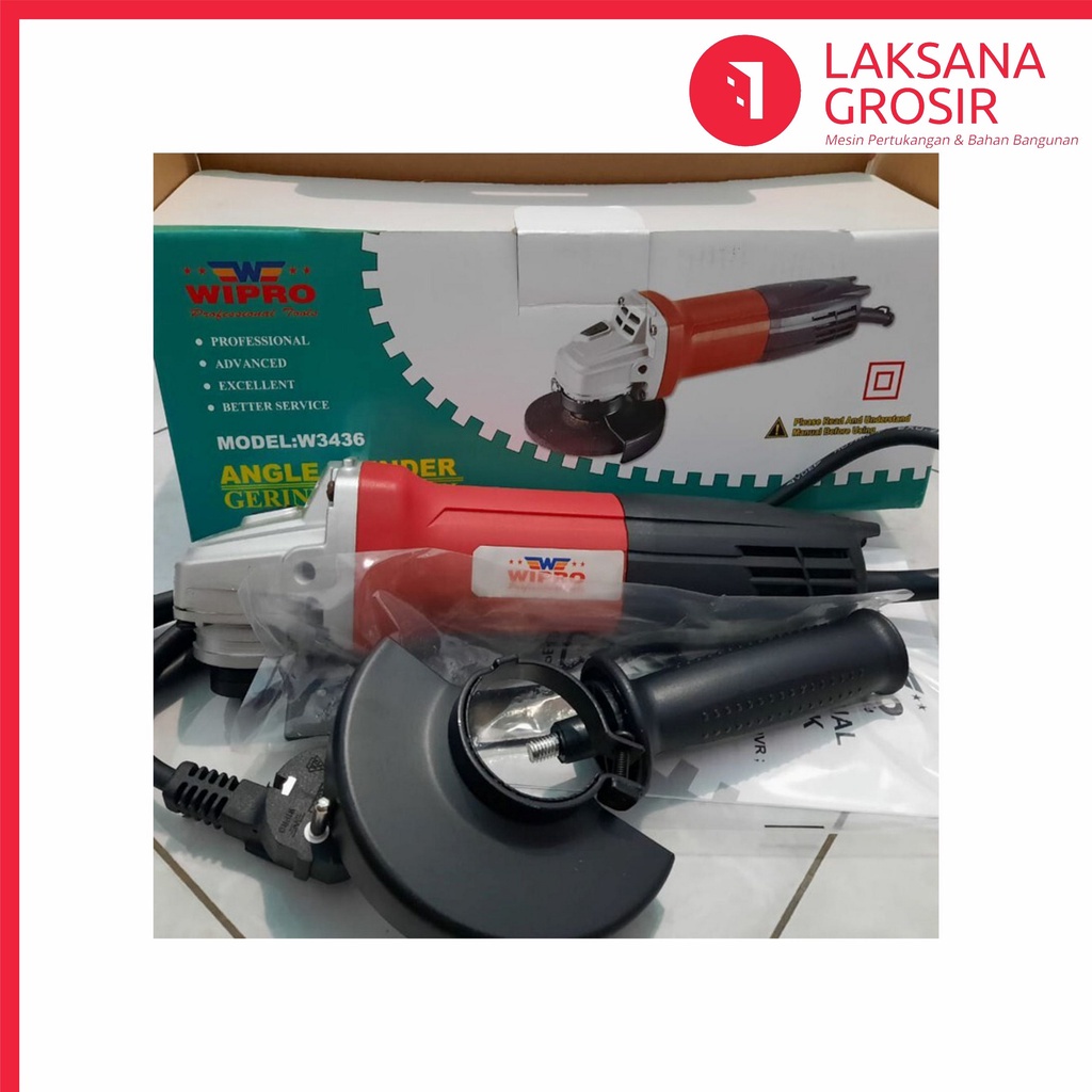 Jual Alat Mesin Grinda Tangan Wipro W3436 Potong Kaca Besi Kayu Poles ...