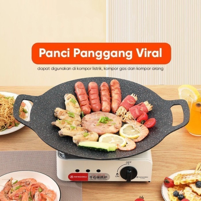 Jual Holcher Gril Pan Wok / Grill korean pan Alat Pemanggang Multi guna ...