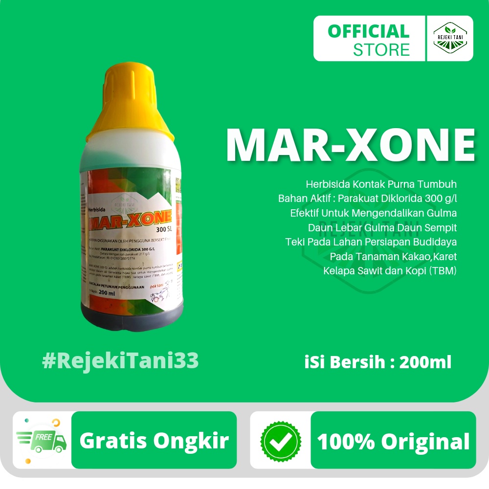 Jual Herbisida MAR-XONE 300SL 200ml Racun Kontak Purna Tumbuh Marxone ...
