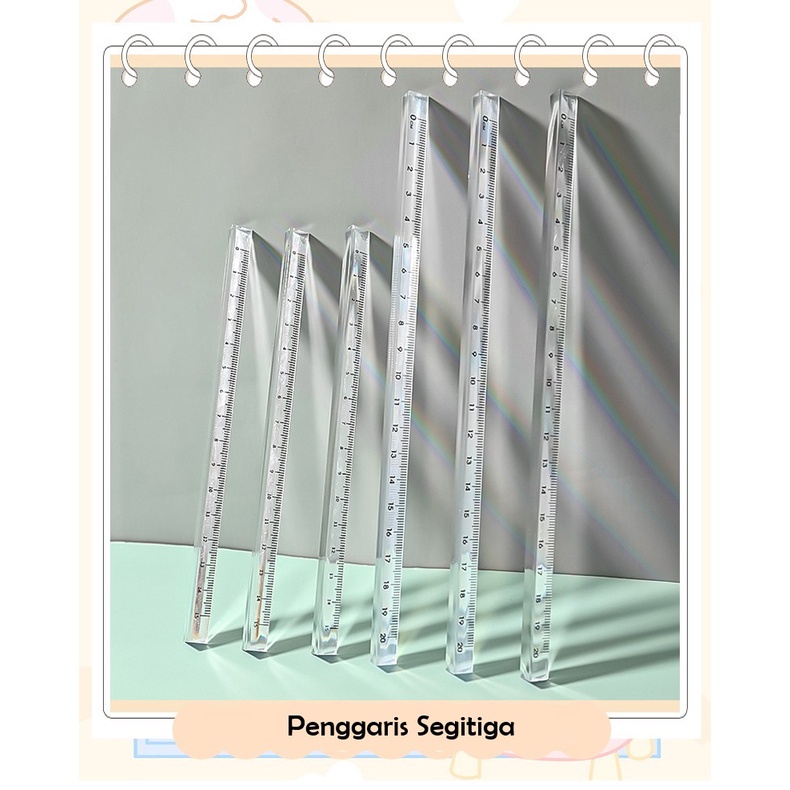 Jual Shope.holic TKK 50192 Penggaris Segitiga Transparan Triangle Ruler ...