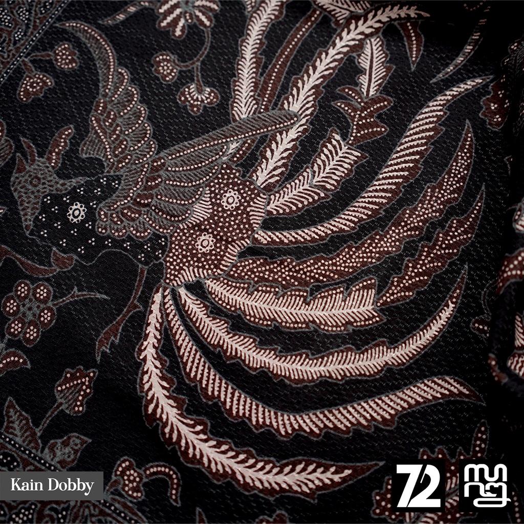 Jual BAHAN BATIK PREMIUM Dobby Dobi Dobbi Motif Phoenix Warna Hitam ...