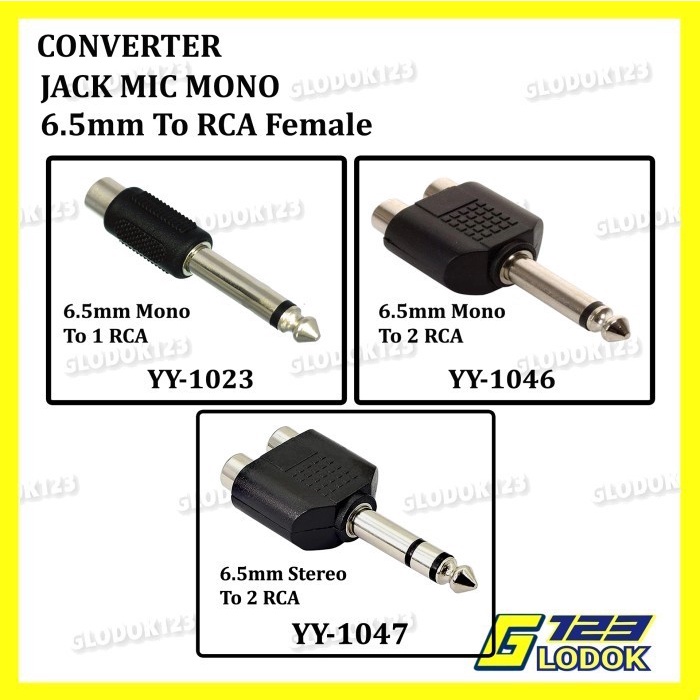 Jual Converter Jack Akai Mono Stereo 6.5mm To RCA Sambungan Jek Mic Gitarr | Shopee Indonesia