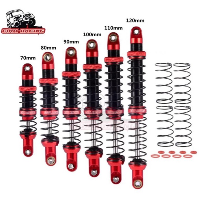 Jual 4pcs shock absorber cool racing RC scx10 trx4 rc4wd black red ...