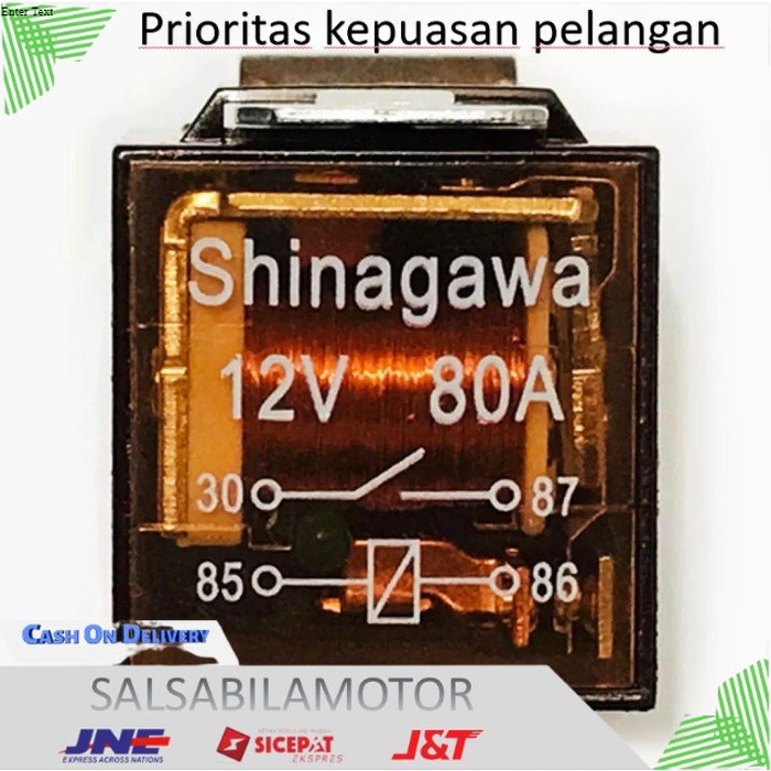 Jual Relay Klakson Motor Relay Lampu Klakson Shinagawa 4 Kaki 80A 12 ...