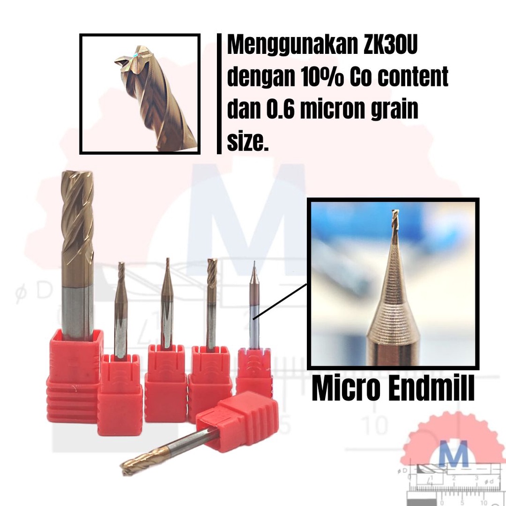 Jual Endmill 0.5mm - 16mm End mill tungsten carbide HRC55 4F | Shopee ...