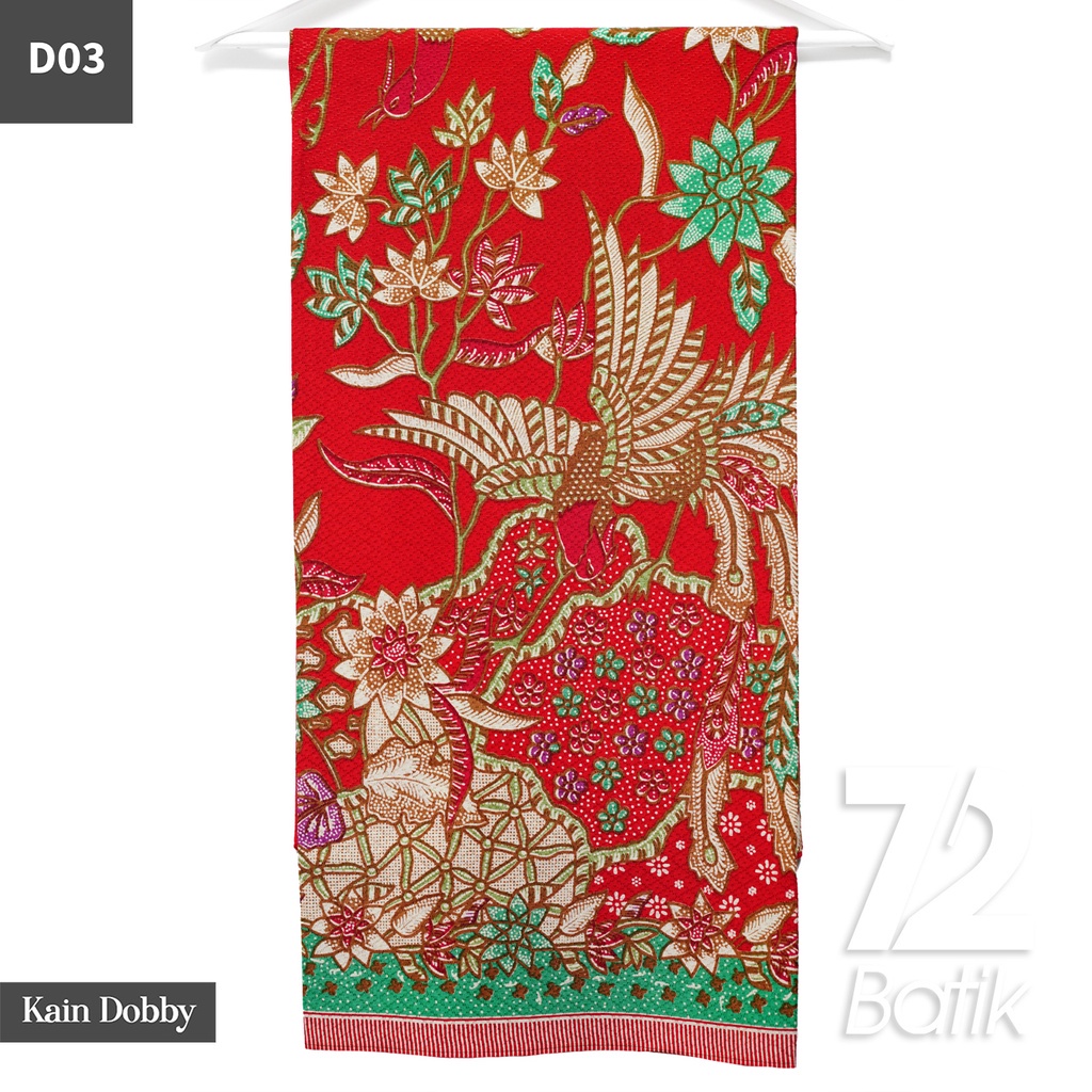Jual KAIN BATIK PREMIUM Dobby Motif Burung Cendrawasih Warna Merah ...