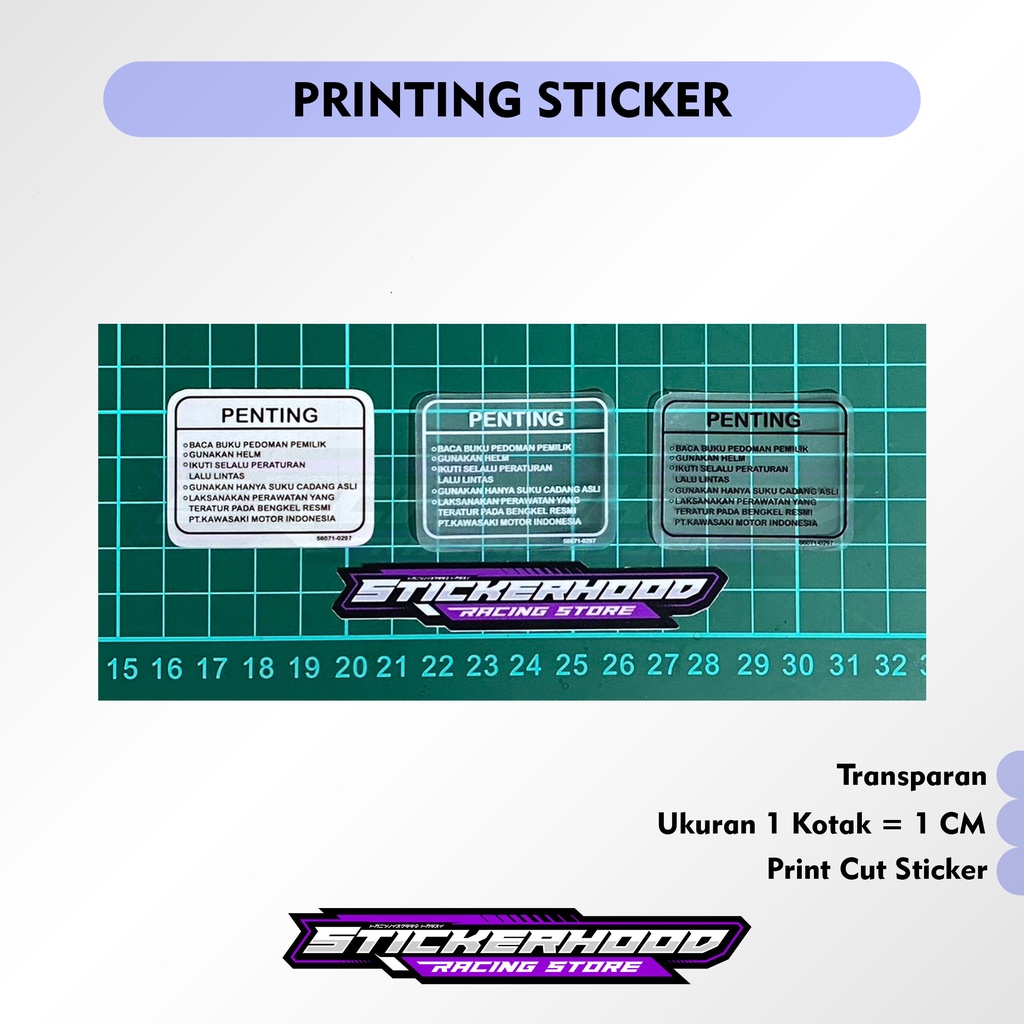 Jual STICKER STIKER PENTING TANGKI NINJA R RR SS TRANSPARAN | Shopee ...