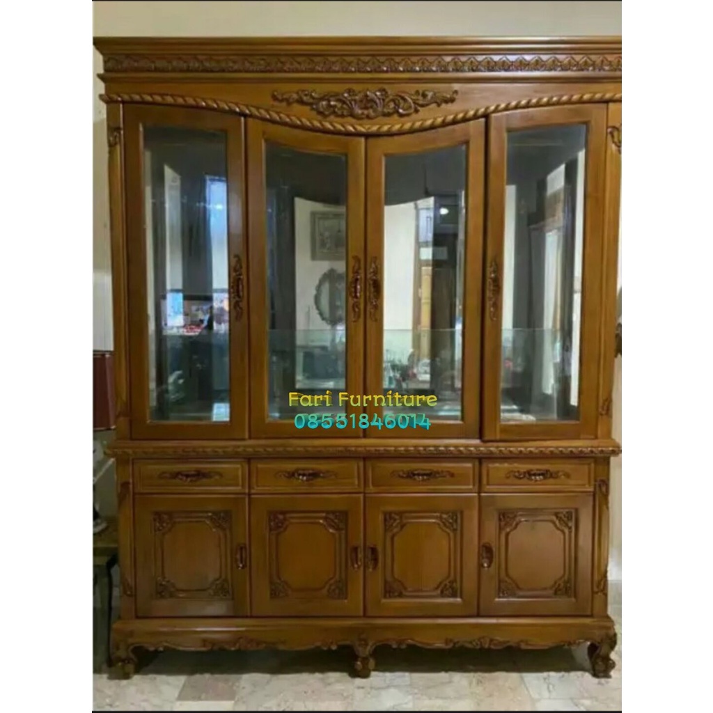 Jual Almari Tempat Penyimpanan Barang Pajangan Bahan Kayu Jati Plus ...