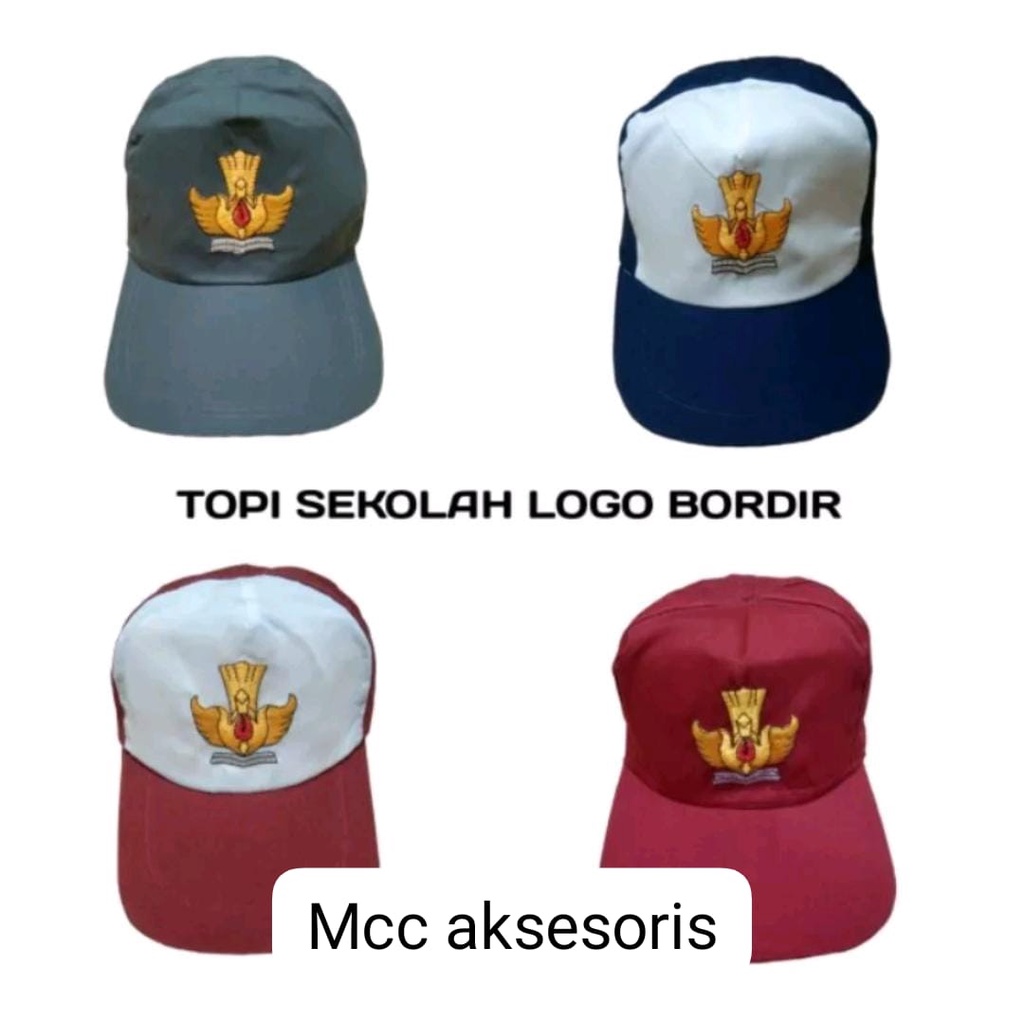 Jual Topi sekolah TOPI SD TOPI SMP TOPI SMA - Topi Sekolah BORDIR MERAH ...