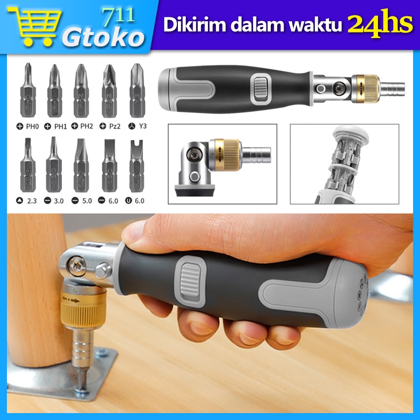 Jual Obeng Ratchet Set Dua Arah Multifungsi Mata Obeng Handle Ratchet ...