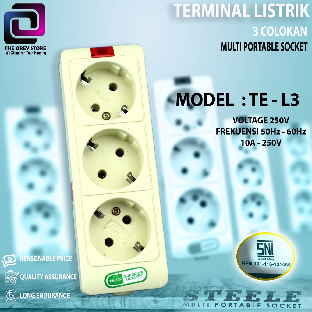 Jual Terminal 3 Lubang / Colokan Kawachi KUNINGAN TE-L3 250V 10A ...