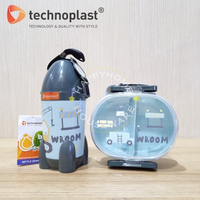 Jual Technoplast Paket Hemat Cool Truck Set|Kotak Bekal 600Ml & Botol 610Ml | Shopee Indonesia